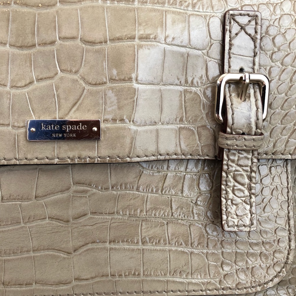 Kate Spade Patent Crocodile Leather Messenger - Gem